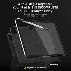 SWITCHEASY CoverBuddy Lite for iPad Pro 12.9" Case Compatible with Magic Keyboard & Smart Keyboard Folio (Keyboard Not Included) | with Pencil Holder | ONLY for 2021-2022 iPad Pro 12.9" (Black)