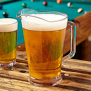 US Acrylic Bistro Clear Pitcher 64 oz Unbreakable Tritan | Set of 2 Beer Pitchers | Reusable, BPA-free, Made in the USA