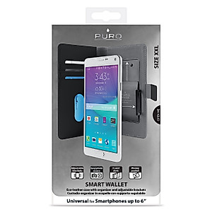 Puro Uni. Wallet PU XXL w/Sliding Holder&Card Slots -Black