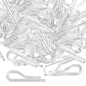 MEETOOT 300pcs Transparent Plastic Alligator Clip 35.5mm Shirt Fixing Packing Clip U Shape Plastic Clothespins for Ties Socks Pants Shirts