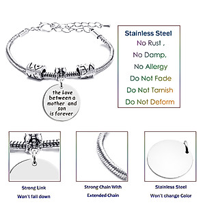 lauhonmin Mother Daughter Mother Son Grandmother Grandson Granddaughter Charm Bracelets Mom Gifts Mother's Day (Mother and Son)