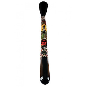 Meinl Percussion 51" Synthetic Didgeridoo, S-Shaped Body in Black with Hand Painted Native Design-NOT MADE IN CHINA-Creates Distinctive Australian Drone Note, 2-YEAR WARRANTY (SDDG2-BK)