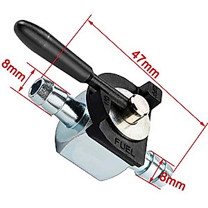 1/4" Inline Fuel Shut Off Valve for Gas Diesel Petrol Replacement for Scag 48568 Oregon 07-403 (1 valve, 1 fuel line, 2 clamp), by NAKAO