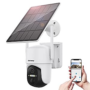 Ankway Solar Security Camera, 2K Wireless Outdoor Cameras with Smart App, Color Night Vision, 360° PTZ WiFi Camera for Video Surveillance, IP65, AI Detection, 2-Way Talk, 3.5W Solar Powered Panel
