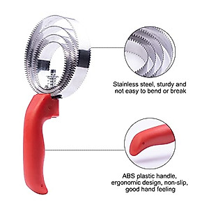 Horse Grooming Reversible Stainless Steel Curry Comb with Soft Touch Grip 3Pcs 4 Ring Great Grip Spring Curry for Cow Sheep Horse Dog Cat