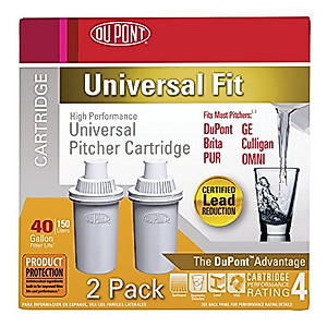 DuPont WFPTC102 High Protection Universal Pitcher Cartridge, 2-Pack, White
