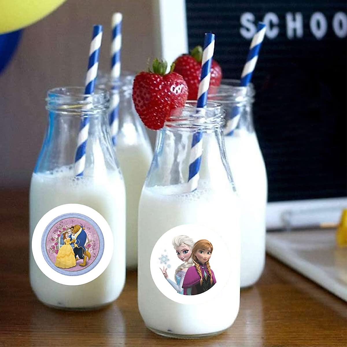 500 Pieces（8 Patterns） Princess Stickers Colorful Fashion Graffiti Rolls Self Adhesive Seals for Kids Girls Boys Teens Adults for Water Bottles Laptop Suitcase for Birthday Party Supply Decor Favor