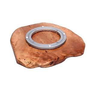 Driini Premium Handmade Root Wood Lazy Susan Turntable (16'') - Large Rustic Wooden Serving Platter Cheese Board - Oversized Charcuterie Tray, Perfect for Your Dinner Table or Countertop