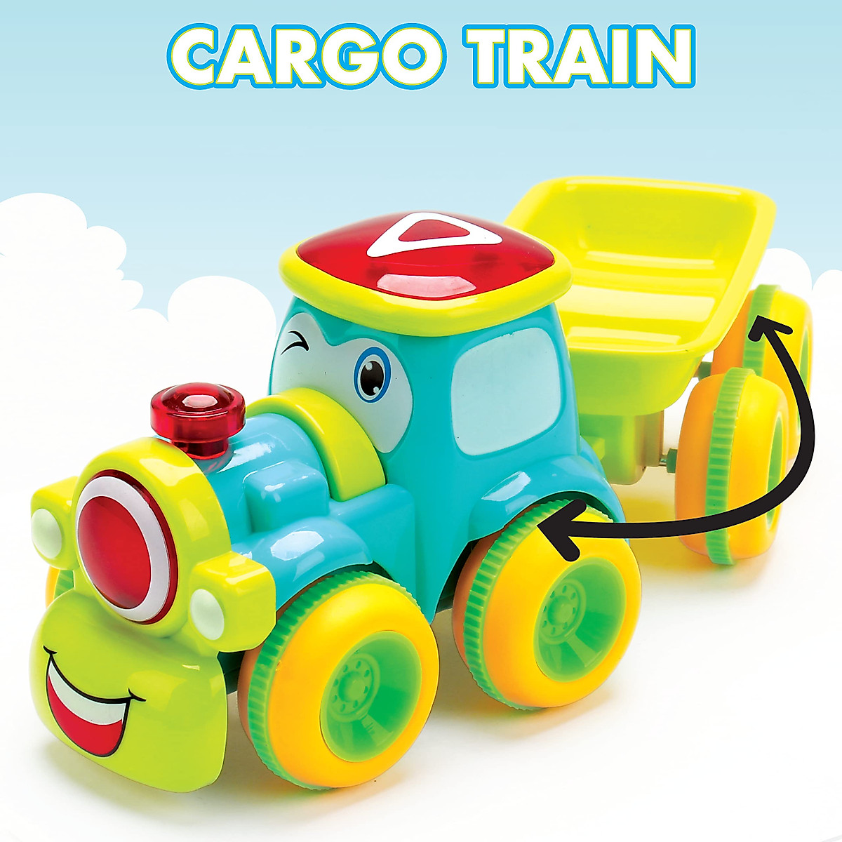 Toys for 3 Year Old Boy - 4 Friction Powered Trucks for 3+ Year Old Boys, Playmat & 16 Accessories, Push & Go Cars Cartoon Construction Vehicle Set - Toddler Boys Toys & Toy Trucks, Toddler Toys