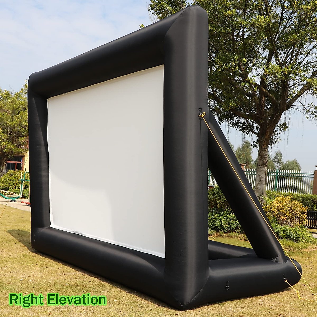 staelea 21ft Inflatable Projector Movie Screen for Outside and Indoor Theater Projector Screen，Supports Front and Rear Projection，Includes a Powerful Fan, Strapping, Repair Kit and Storage Bag