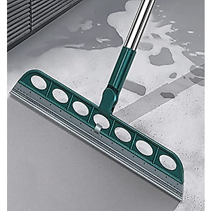 Magic Broom Sweeping Brush Multifunction Magic Broom Sweeper, Squeeze Silicone Broom Sweeping, Detachable Floor Squeegee Glass Wiper for Bathroom Window Bathroom Kitchen Tile Cleaning (Grey)