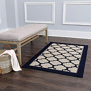 Elle Décor Metropolitan Trellis Accent Rug, 26"x45", Navy Blue