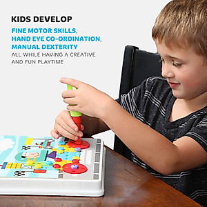 Fine Motor Skill Building Toy with STEM Activities for Kids Ages 3-5 | 116 Piece Preschool Arts and Crafts Kit for 3 4 5 Year Old Boys and Girls