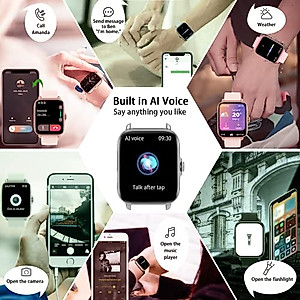 Smart Watch (Answer/Make Call), 1.7" Waterproof Smartwatch 28 Sports Fitness Tracker with Heart Rate Monitor Sleep Tracker SpO2 for Android iPhone Phones, 2022 AI Voice Game GPS Step Counter for Men