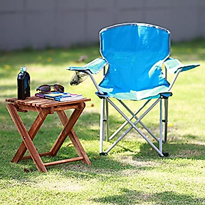 TIMBERHOLM Pack of 2 Folding Side Tables Outdoor for Patio, Small Folding Table, Outdoor Table Small, Teak Table Outdoor, Foldable Table, Small Patio Side Table, Natural (Square)