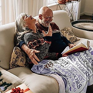 75th Birthday Gifts for Women, Gifts for 75 Year Old Womens Blanket, 75th Birthday Decorations Gifts Ideas for Her Wife Sister Mom Grandmother Friends, Cozy Soft Flannel Throw Blanket 50 X 60 in