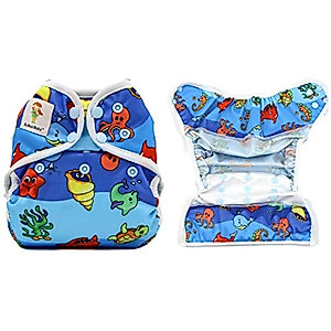 Kawaii Baby 6 Happy Leak-Free Cloth Diaper Covers, Double-Layer adjustable to fit babies 8-36 pounds, Animal Club