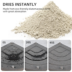 SUEH DESIGN Corner Sink Caddy, Instant Dry Sink Tray Kitchen Sink Organizer, Diatomaceous Earth Sponge Dispenser Holder Fast Drying Stone Rack for Kitchen Bathroom Counter Decor, Gray