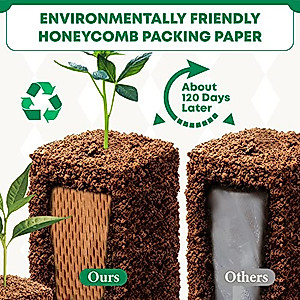 TDZWIN Honeycomb Packing Paper, 15"x 213' Eco Friendly Packing Paper for moving, Recyclable Honeycomb Packing Paper Wrapping Protective Roll With 12 Fragile Sticker Labels & 100Ft Jute Twine Brown