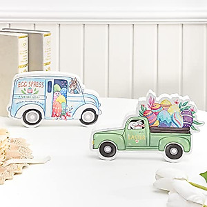 Easter decorations 5 pcs bunny table wooden signs Easter tabletop decor Decorative Centerpieces Decoration for Easter Day Home Kitchen Signs