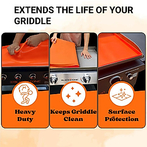 28" Premium Silicone Griddle Mat for Blackstone 28 Inch Griddle Accessories - Heavy Duty Food Grade Silicone Grill Cover - True Protection From Dirt & Rust All Year Round [2025 Upgrade]