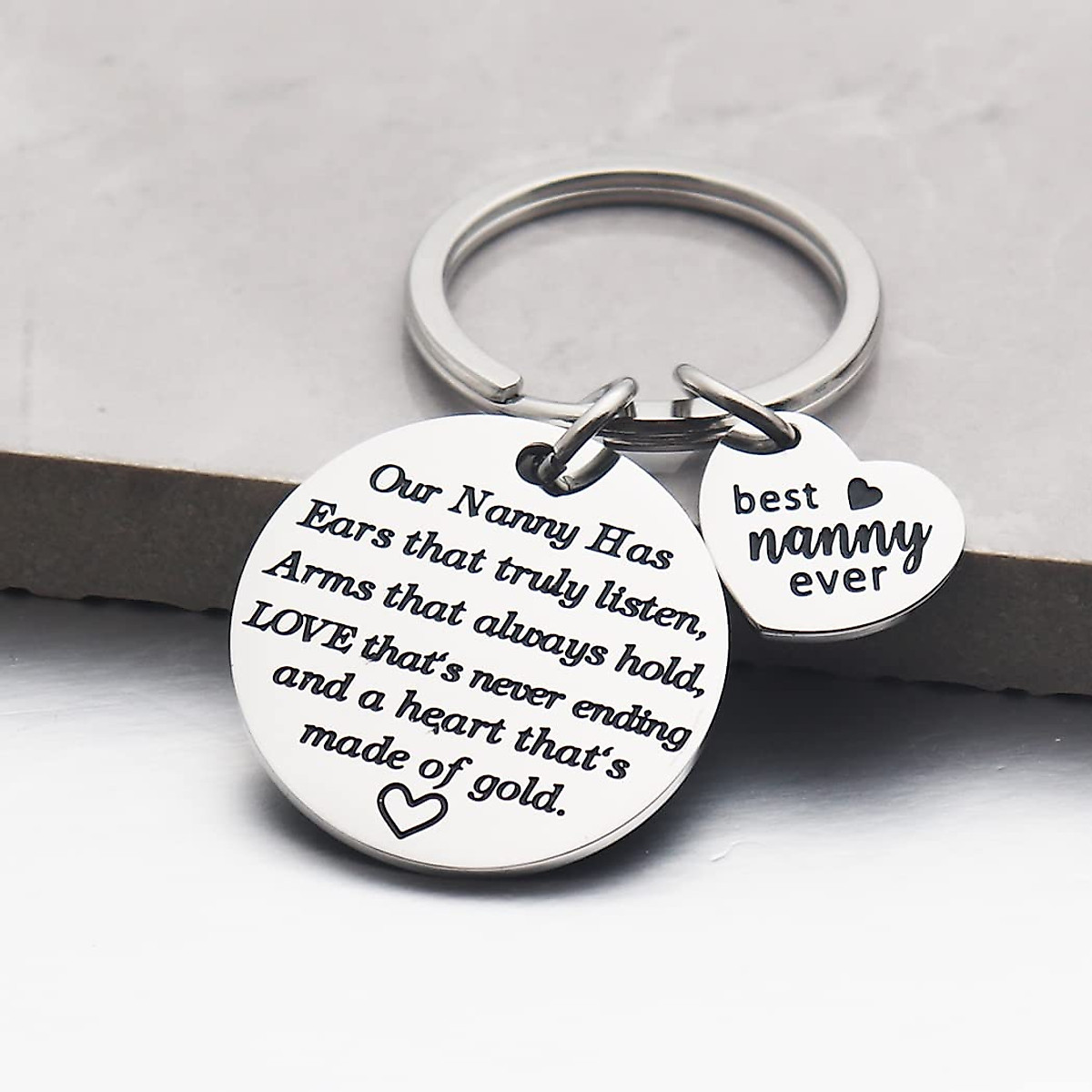 Ankiyabe Nanny Gift Keychain Thank You Gift for Nanny Child Care Gift Babysitter Gift Nanny Appreciation (Our Nanny Has Ears that Truly Listen)