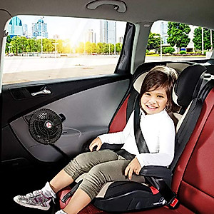 Zone Tech 12V Oscillating Fan - Includes clamp and Screws for Easy Attachment to Either The Console or Dash