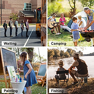 Small Folding Camping Stool Portable Stool Portable Seat for Adults Fishing Hiking Gardening Beach with Carry Bag, Blue