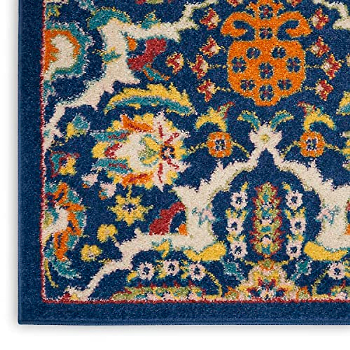 Nourison Allur Persian Navy Multicolor 2' x 3' Area -Rug, Easy -Cleaning, Non Shedding, Bed Room, Living Room, Dining Room, Kitchen (2x3)