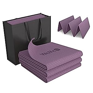 Yoga Mat 72"X24" WeMe TPE Exercise Yoga Mat 4mm/6mm/8mm Thick -2024 New Training Folding Mat Fitness Mat for Women, Men & Children,Non-Slip High-Density Eco Friendly for Pilates Mat with Storage Bag