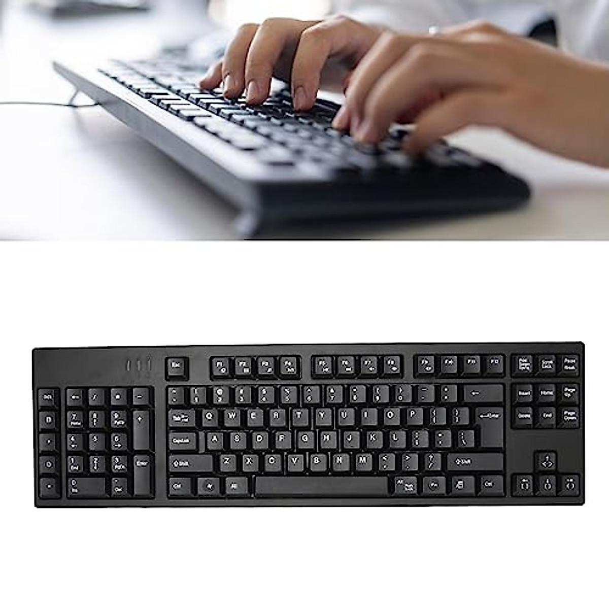 GOWENIC 109 Keys Left Handed Keyboard, Multimedia USB Ergonomic Keyboard, Plug and Play Office Keyboard, Reduce Back and Shoulder Strain to Improve Posture