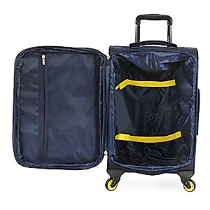 Nautica Pathfinder 2pc Softside Luggage Set, Navy/Yellow