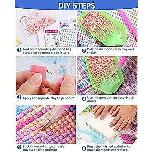 Moon Diamond Painting Kits for Adults,Moon Beach Diamond Art Kits Full Drill Crystal Rhinestone Diamond Embroidery Craft Kits for Home Wall Decor Inch12X16