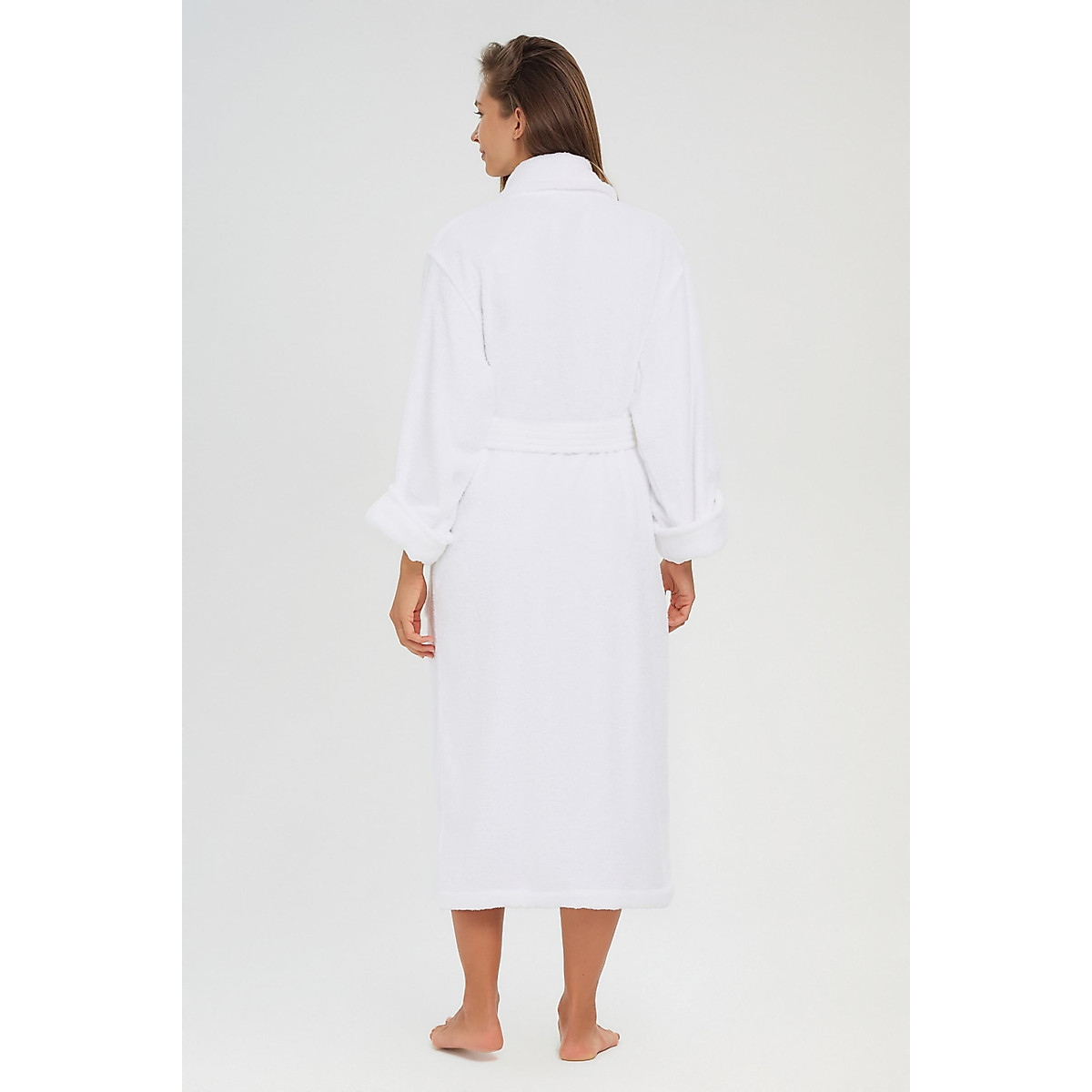 MONARCH Unisex Terry Bathrobe - 100% Lux Combed Cotton, 16 oz Loop Terry Shawl Collar Robe, Five-Star Hotel Choice (Medium, Non-Hooded)