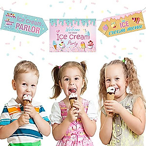 20 Pcs Ice Cream Party Decorations Ice Cream Party Sign Ice Cream Birthday Party Decorations Ice Cream Party Supplies Ice Cream Theme Party Decorations Street Photo Prop Cutouts for Home Party Decor