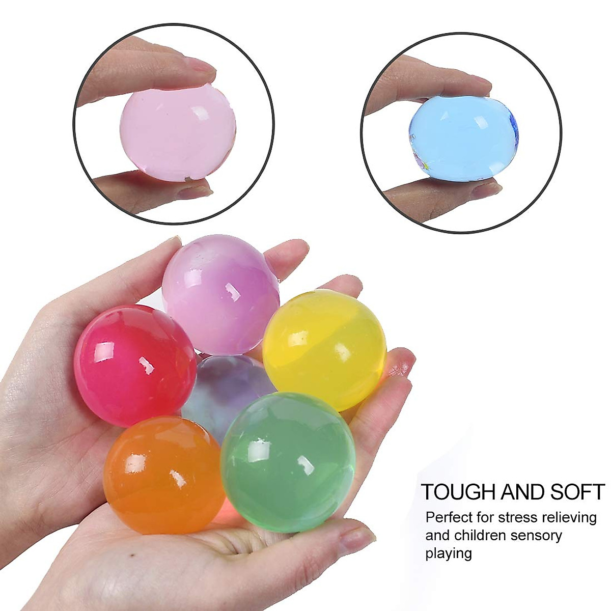 Non Toxic Water Gel Beads 500Pcs Giant & 20000Pcs Small Kit, Rainbow Mix Water Gel Beads Growing Balls for Vases Filler, Wedding and Home Decoration