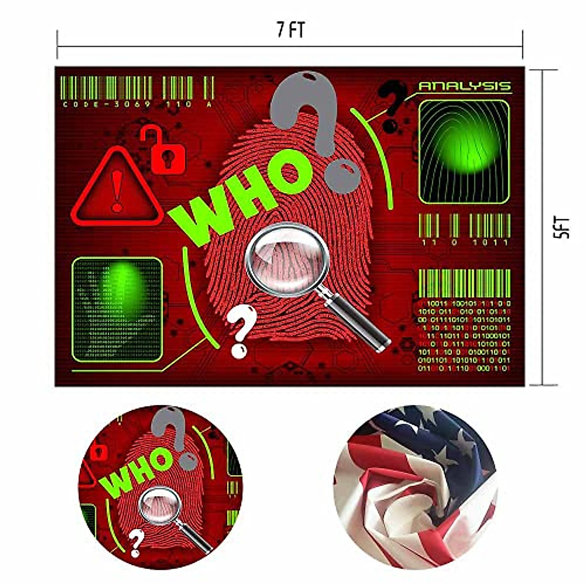 Detective Backdrop Police Mystery Investigation Analysis Photography Background 7x5ft Top Secret Birthday Party Baby Shower Supplies Decoration Photo Booth Studio Props Cake Table Banner BJYYME652