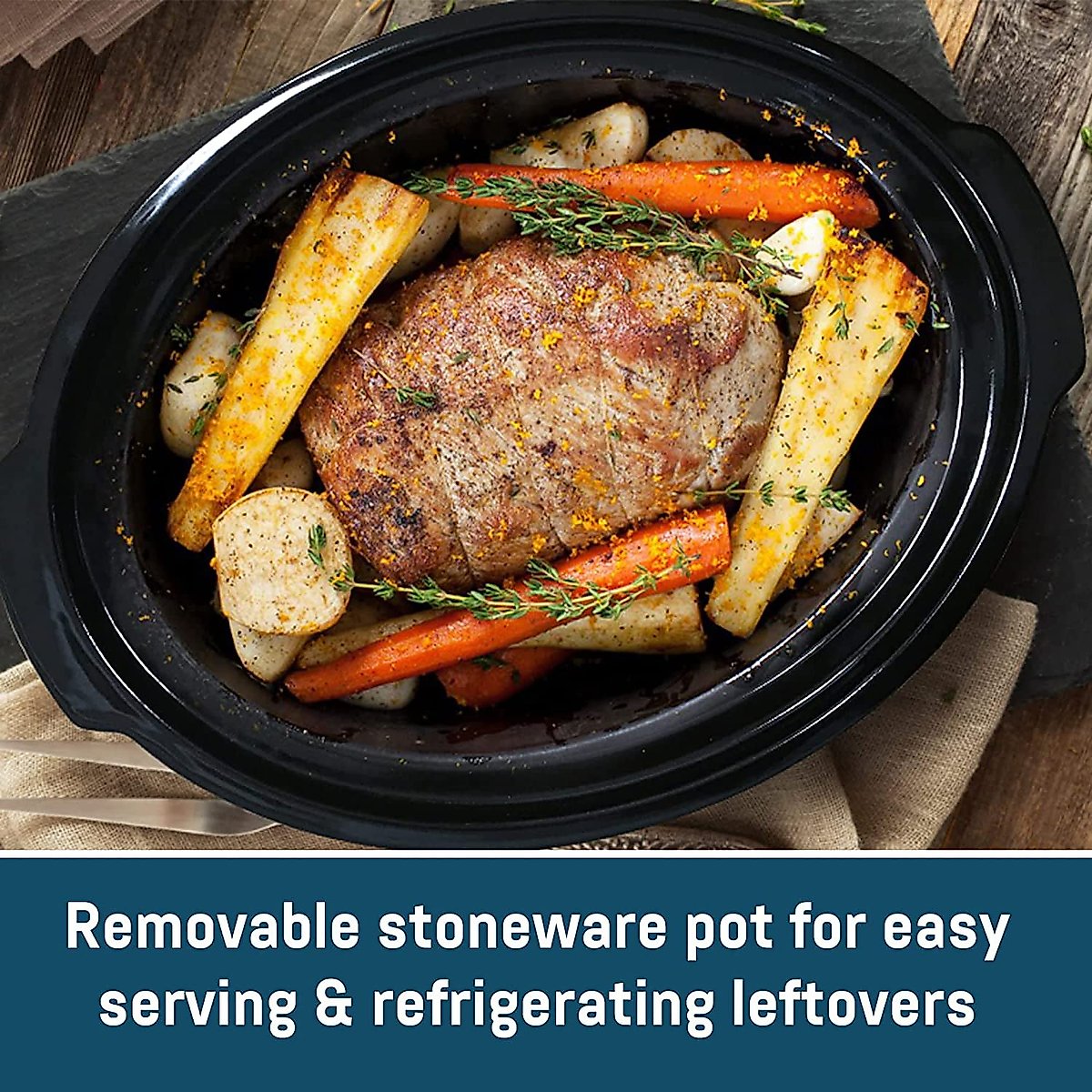 8.5-Quart Digital Programmable Slow Cooker - Adjustable Temp, Entrees, Stews & Dips