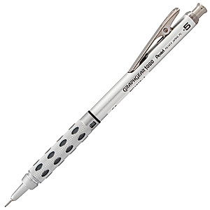 Pentel GraphGear 1000 Mechanical Pencil, (0.5mm), Black Barrel, 1 Each (PG1015A), Metallic Grey