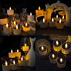 Solar Lantern Tea Lights Candles, Flameless Rechargeable Flickering LED Candle Lights, Outdoor Waterproof for Garden, Yard, Pathway, Balcony, Wedding, Party, Holidays, Home Décor