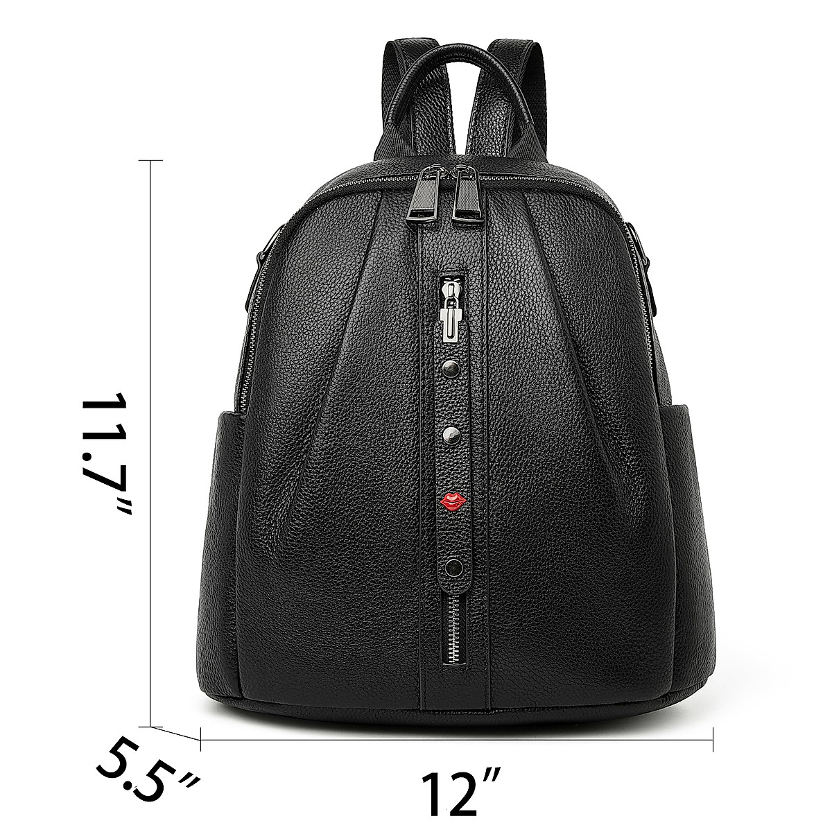 DORIS&JACKY Women Casual Fashion Leather Backpack (1-black)