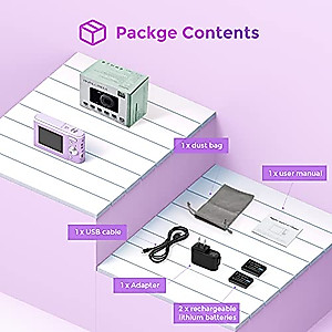 TOBERTO Digital Camera, 1080P HD Vlogging LCD Mini Camera with 16X Zoom 36MP Digital Point and Shoot Camera Video Camera, for Kids Students Beginners Beauty Face