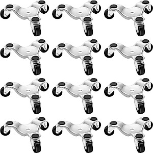 Timtin 12 Pieces Furniture Moving Dolly Set, 3 Wheel Steel Tri Dolly Heavy Duty Movers Mobile Rollers, Triangle Swivel Caster Easy Tool for Home Furniture, Appliance, 6 Inches, 200 Lbs Load Capacity