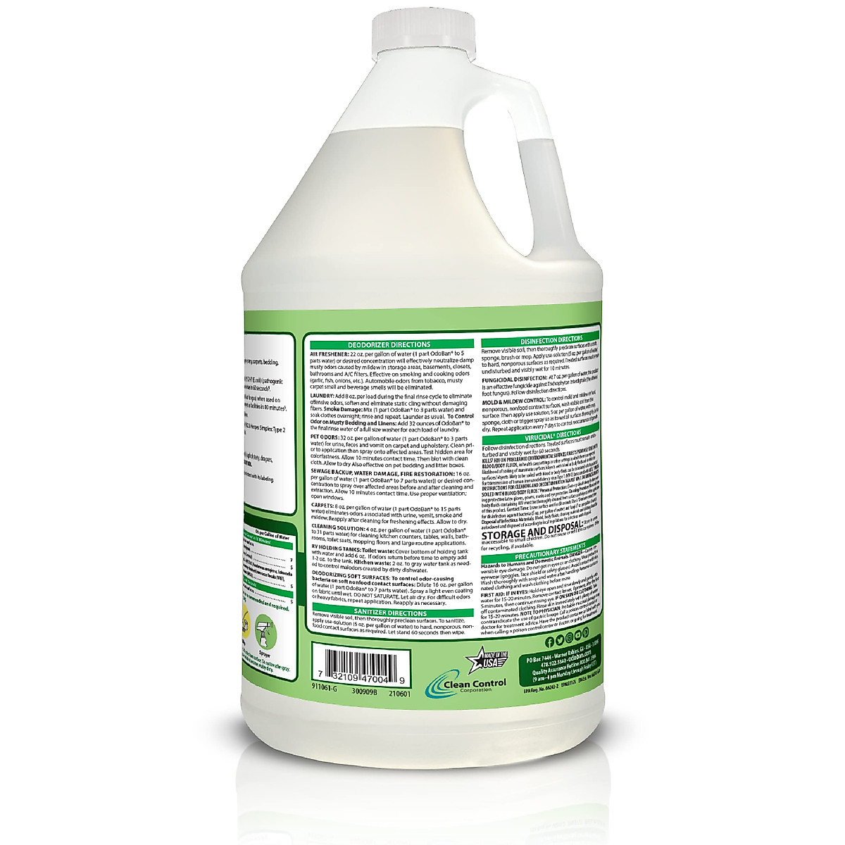 OdoBan Disinfectant Concentrate and Odor Eliminator, 2 Gallons, Original Eucalyptus Scent