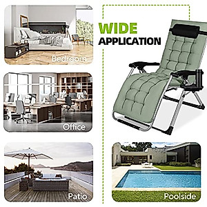 Polar Aurora Zero Gravity Chair, Outdoor Adjustable Padded Lounge Chairs with Detachable Cushion, Removable Headrest and Cup Holder, Premium Durable Folding Portable Recliner Supports Over 330 LBS
