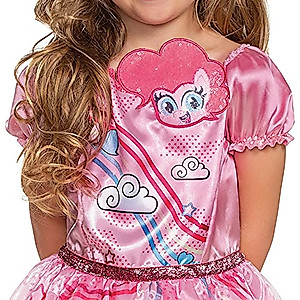 Pinkie Pie Costume for Girls, Official My Little Pony Tutu Dress, Chibi Style Character Outfit, Kids Size Extra Small (3T-4T) Multicolored