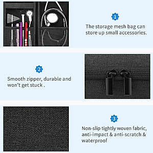 YINKE Stethoscope Case for 3M Littmann Classic III/Cardiology IV/Lightweight II S.E. & MDF Acoustica Stethoscope, Hard Organizer Storage Bag for Nurses and Doctors Accessory (Black)