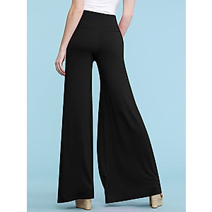 MBJ WB750 Womens Chic Palazzo Lounge Pants M Black