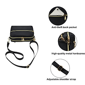 YANAIER Functional Multi Pocket Crossbody Bag for Women Stylish Ladies Shoulder Messenger Bags Purse Burgundy