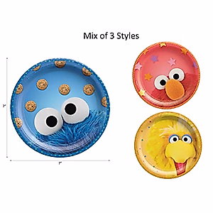 Sesame Street Birthday Party Supplies | Sesame Street Decorations | Sesame Street Tableware | Sesame Street Cake Plates | Sesame Street Balloons - Serves 16 Guests